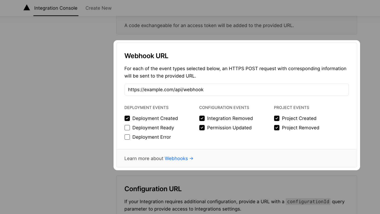 Integration Webhooks Are Now Easier To Configure Vercel