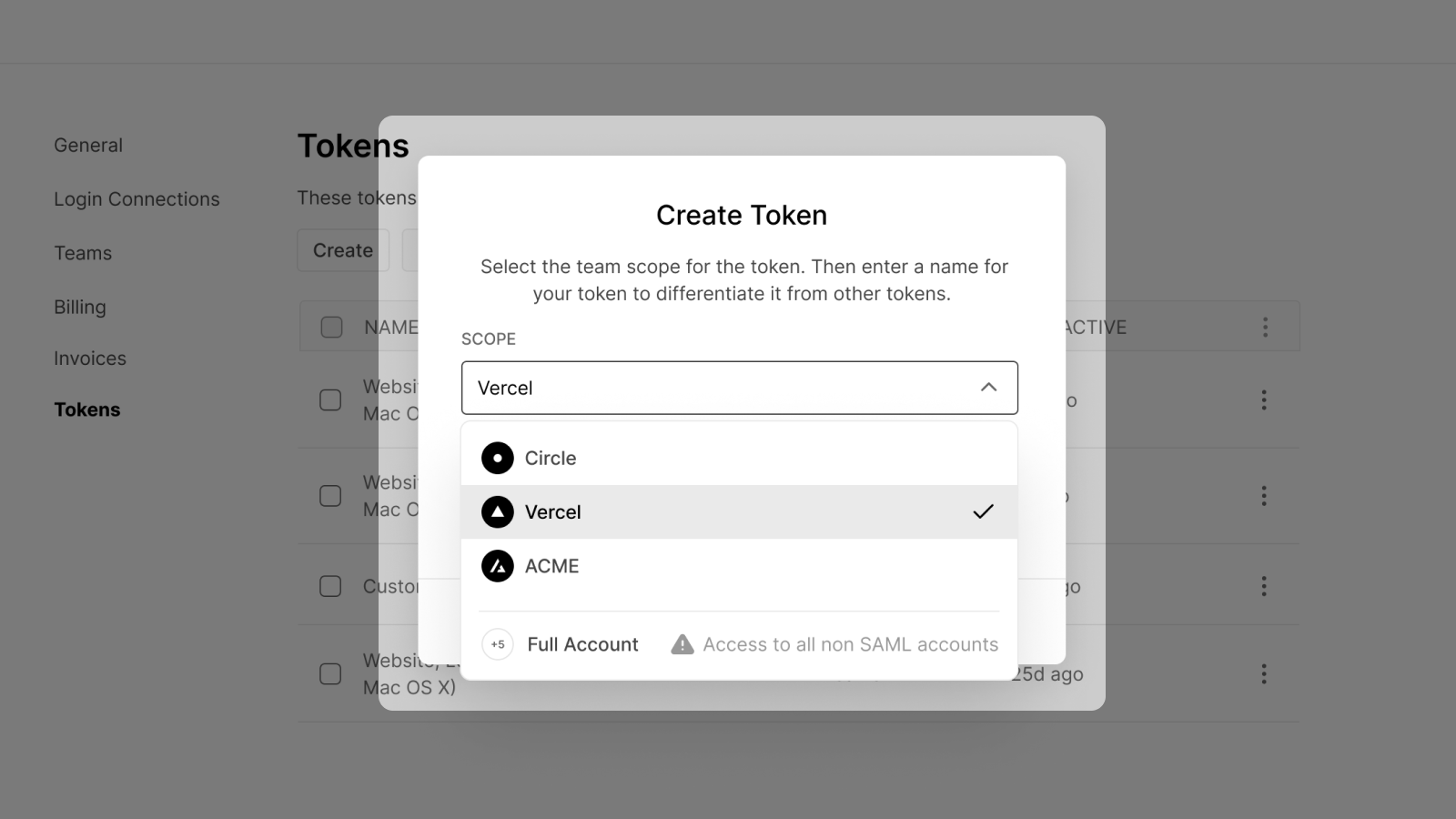 Access tokens can now be scoped to teams - Vercel Access tokens can now be scoped to teams - Vercel