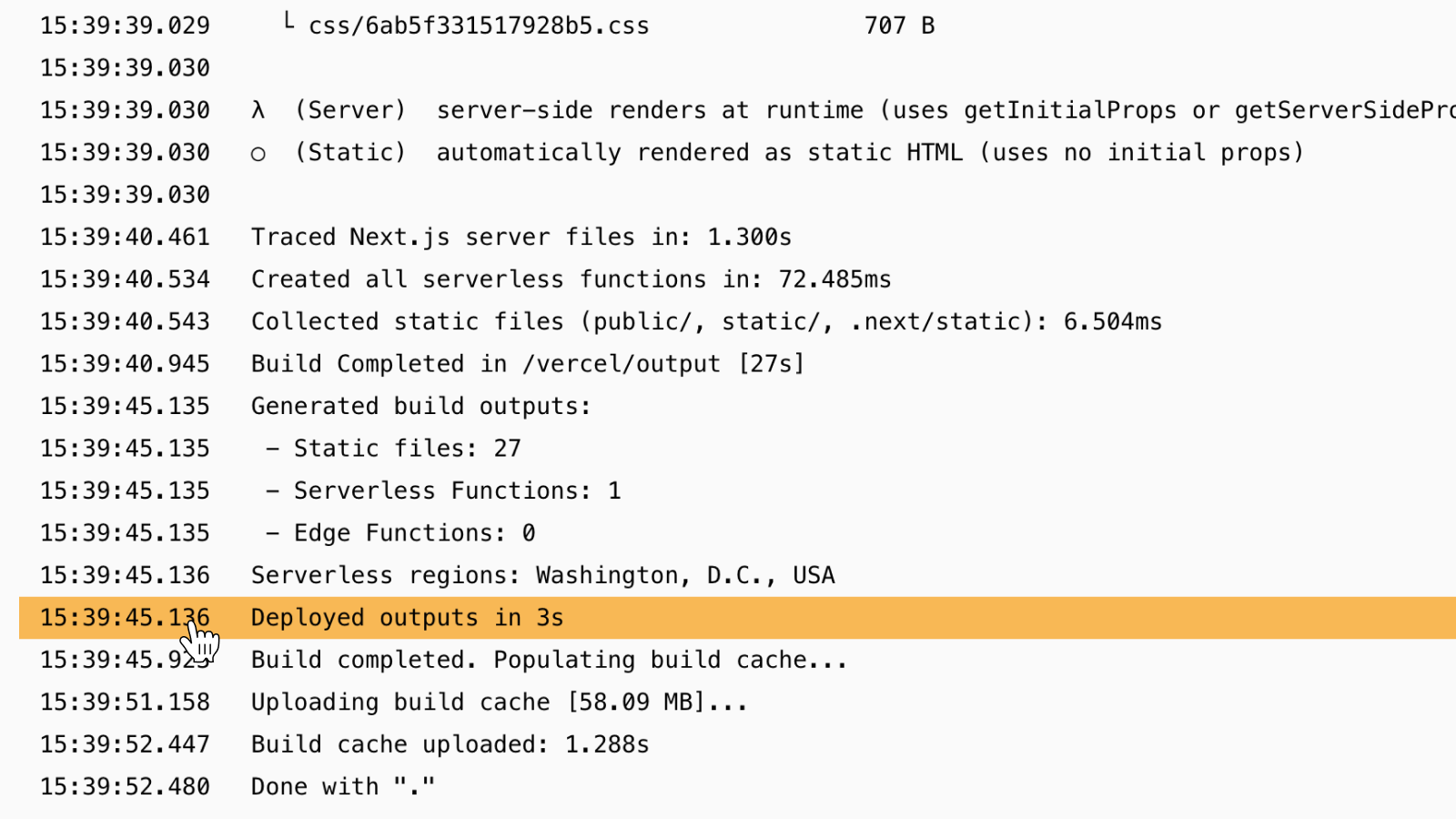 Link and share Build Logs - Vercel