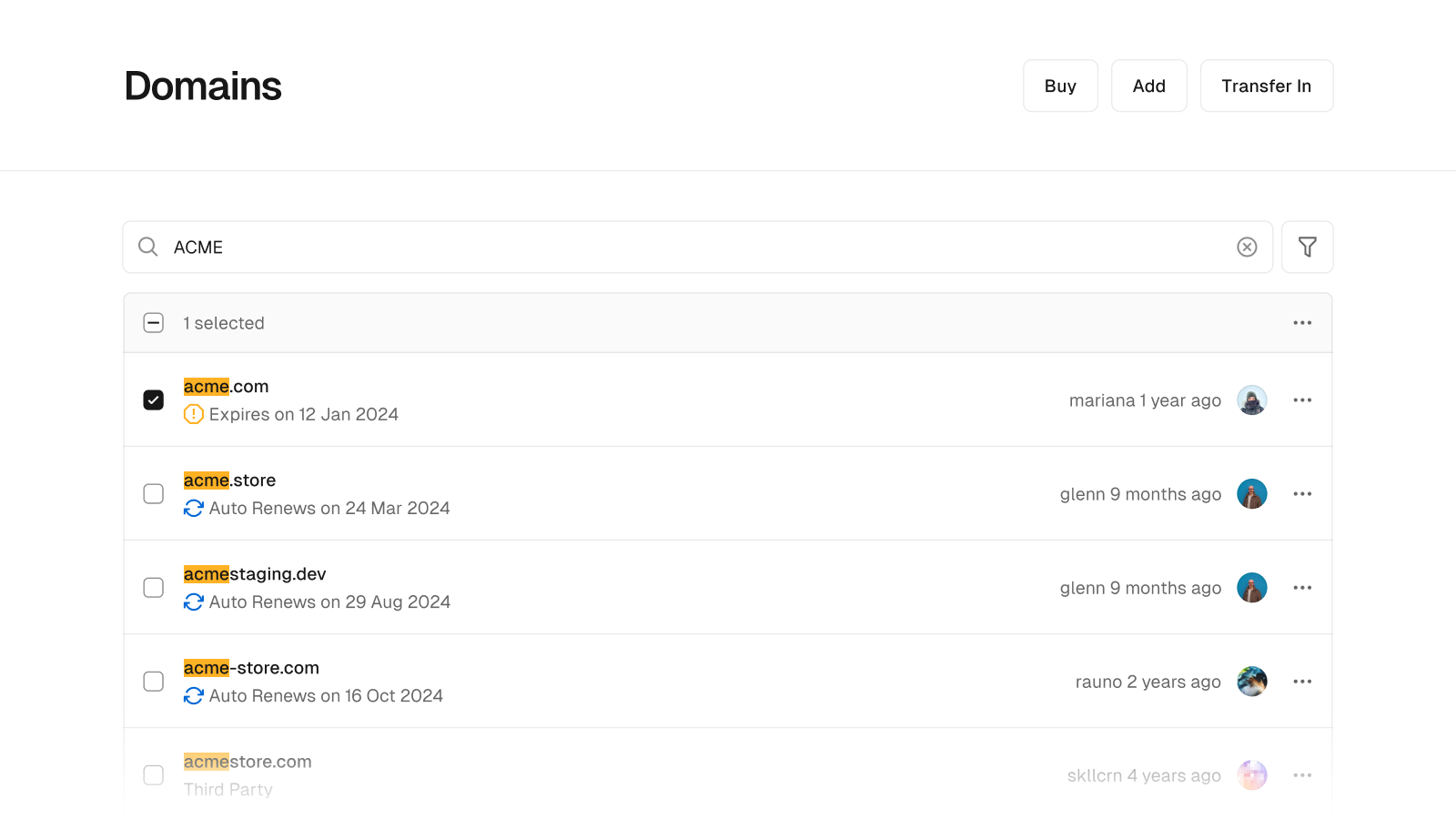 Improved domains page - Vercel