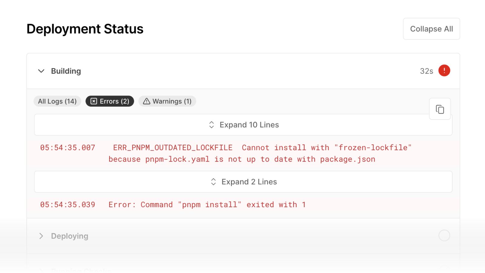 Deployment logs filtering now available - Vercel