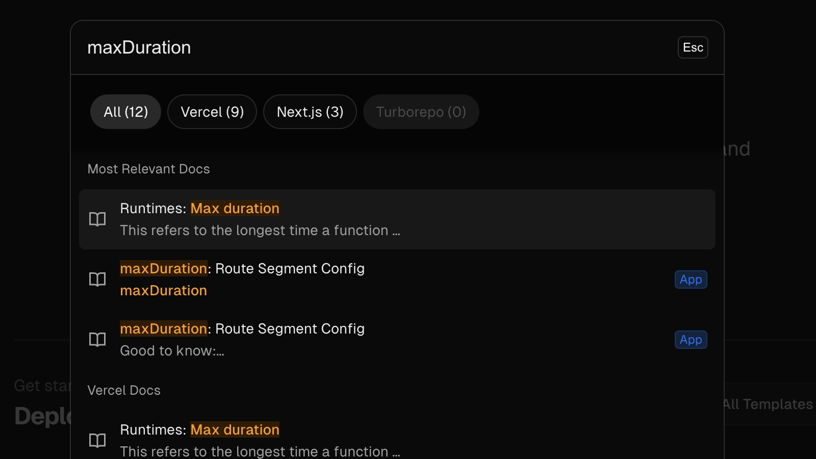 Unified documentation search across Vercel, Next.js, and Turborepo - Vercel Unified documentation search across Vercel, Next.js, and Turborepo - Vercel