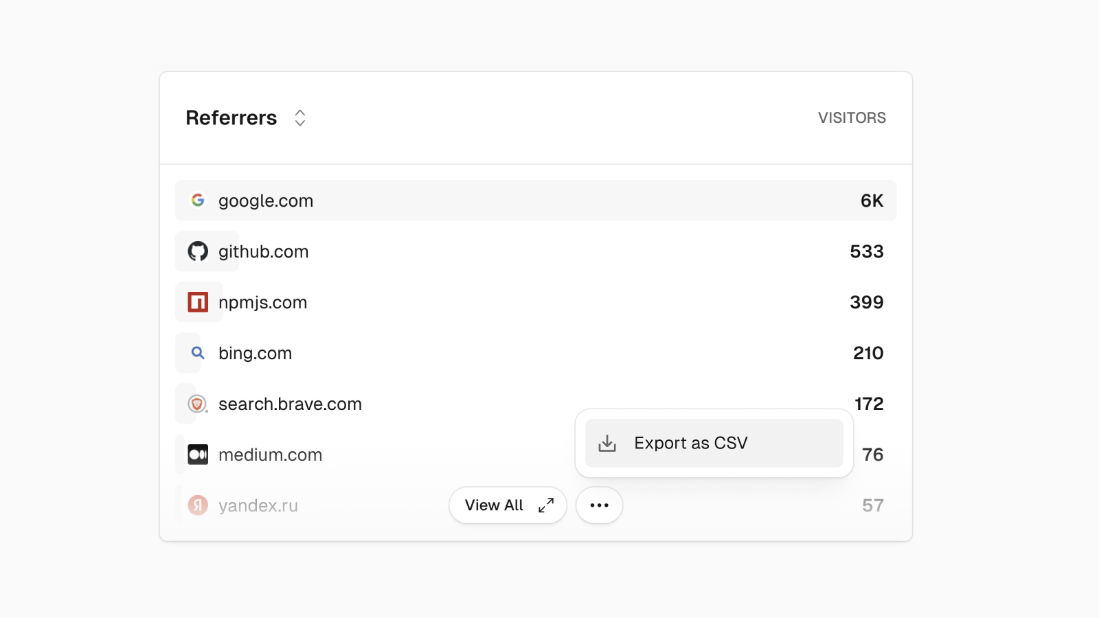 Csv Export In Web Analytics Vercel