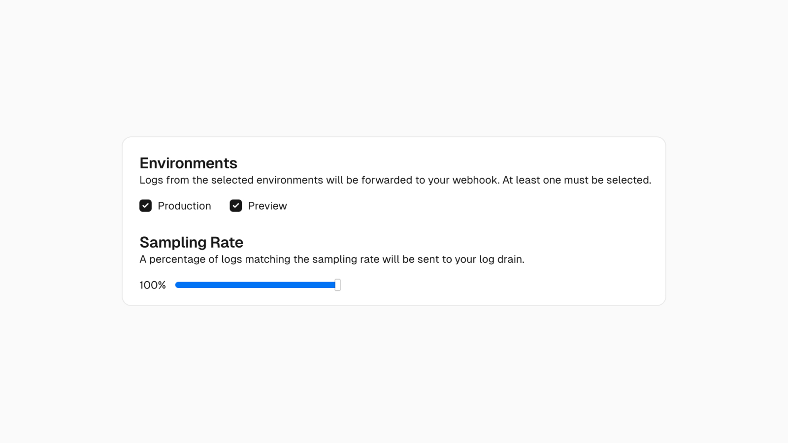 Improved Log Drain filtering - Vercel