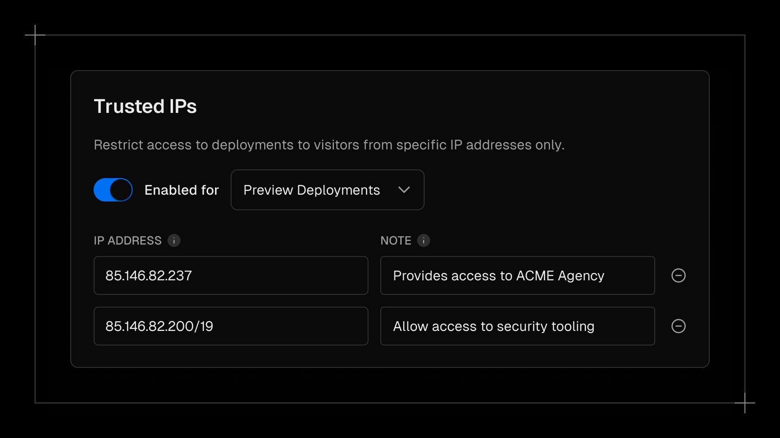 Trusted IPs for Deployment Protection is now Generally Available - Vercel