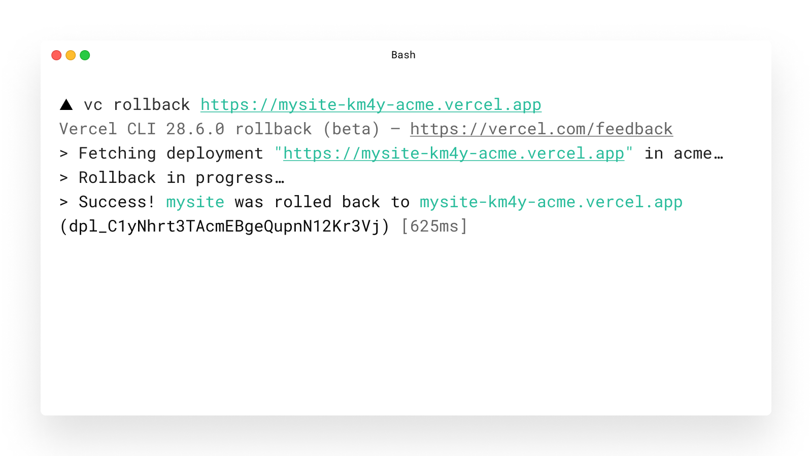 Instant Rollback public beta now available in the CLI - Vercel