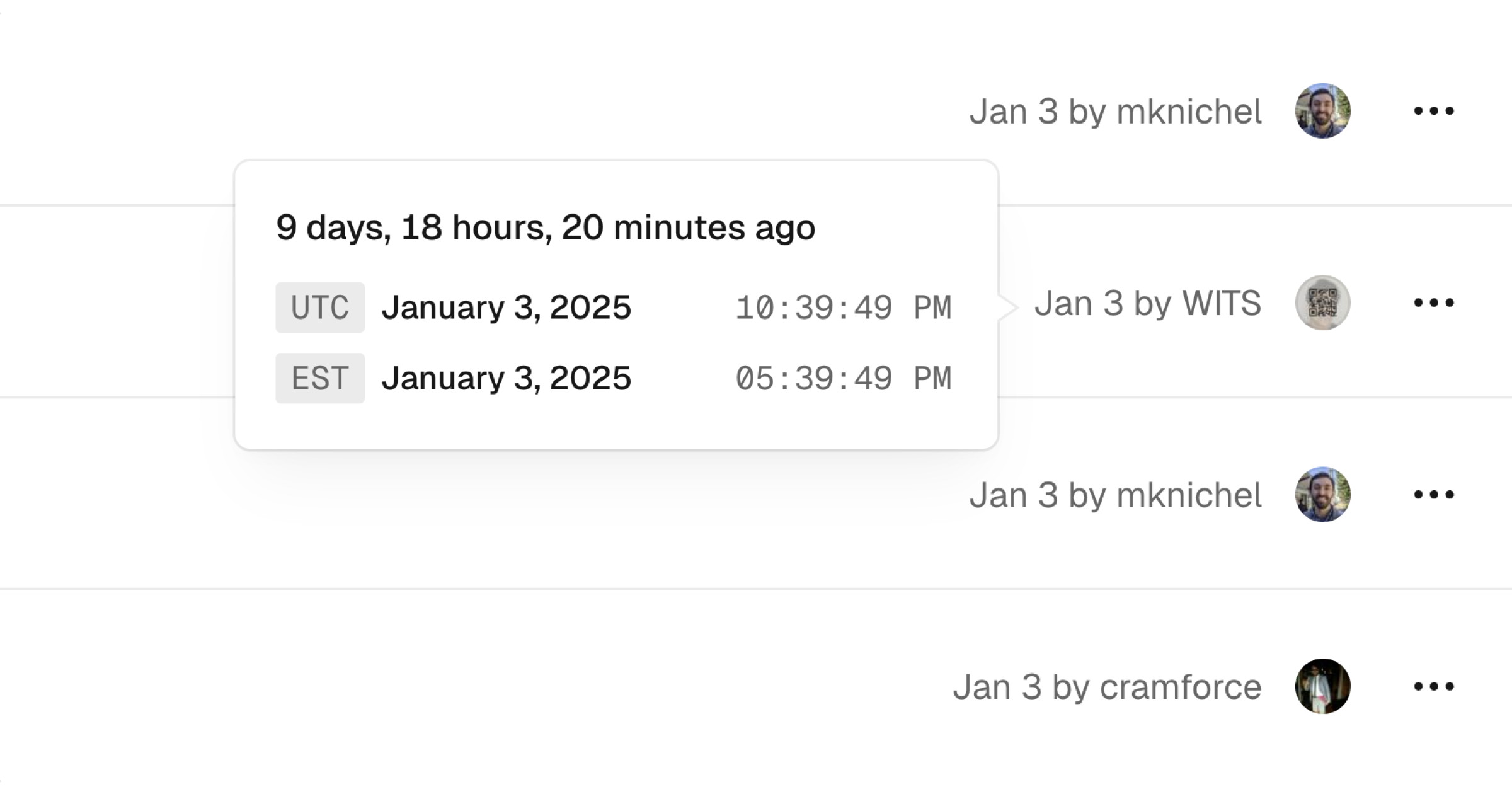 Improvement to how dates display in the dashboard - Vercel