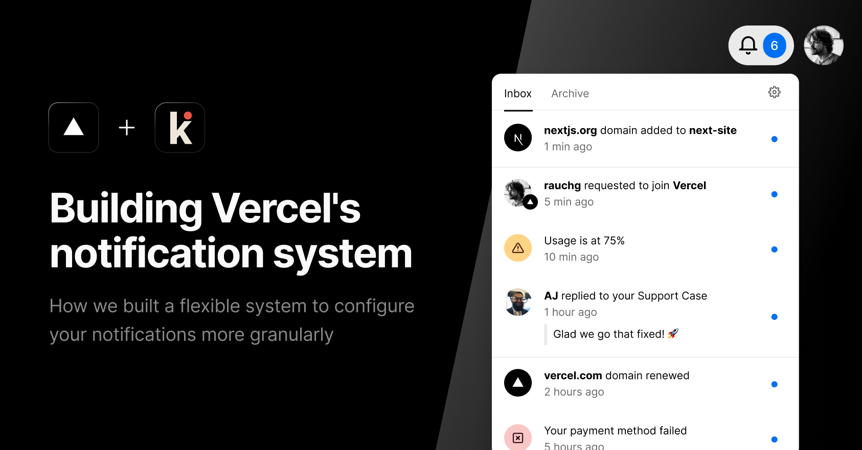 Build a powerful notification system with Next.js and Knock - Vercel