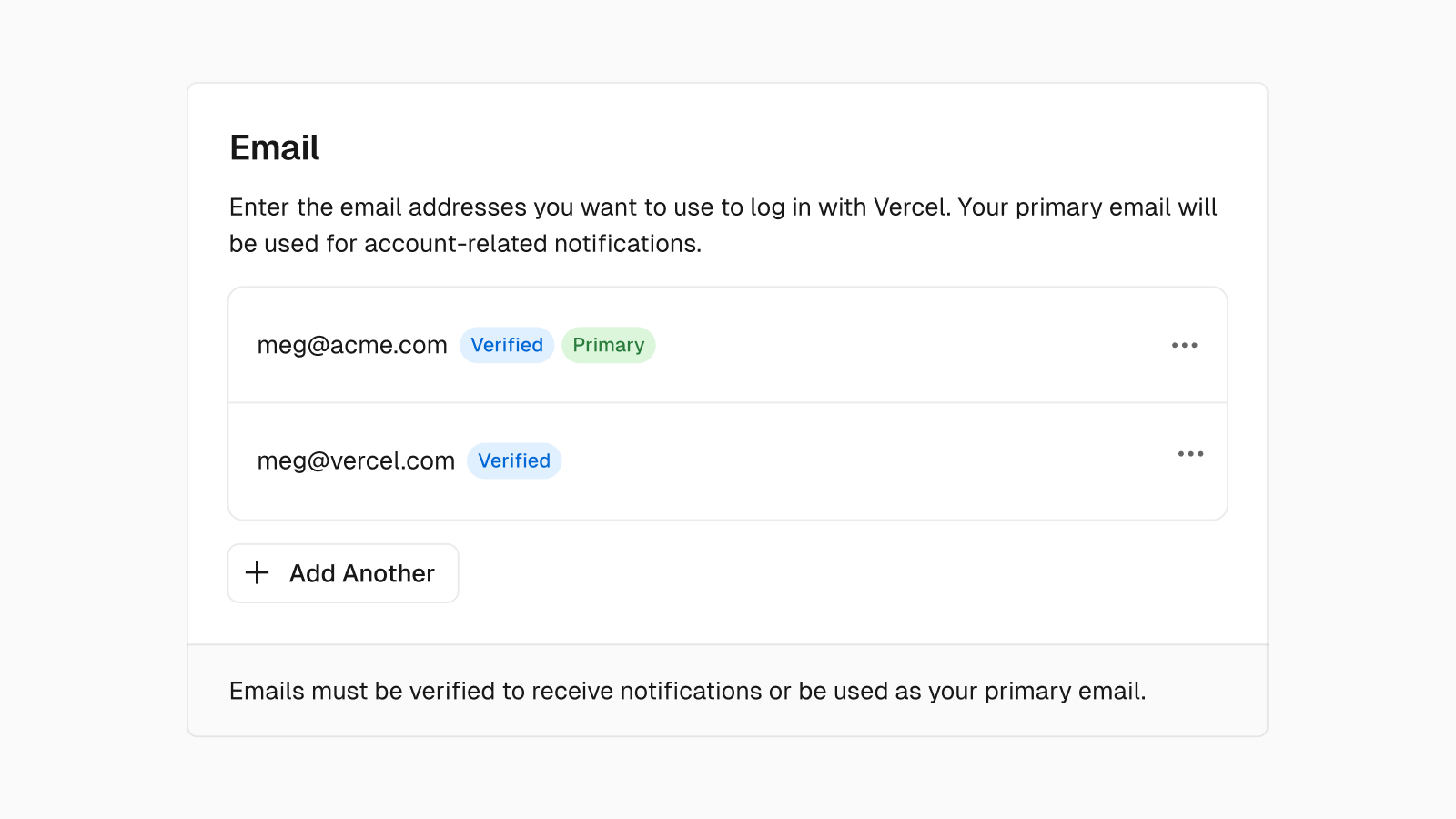 Accounts can now have multiple email addresses - Vercel Accounts can now have multiple email addresses - Vercel