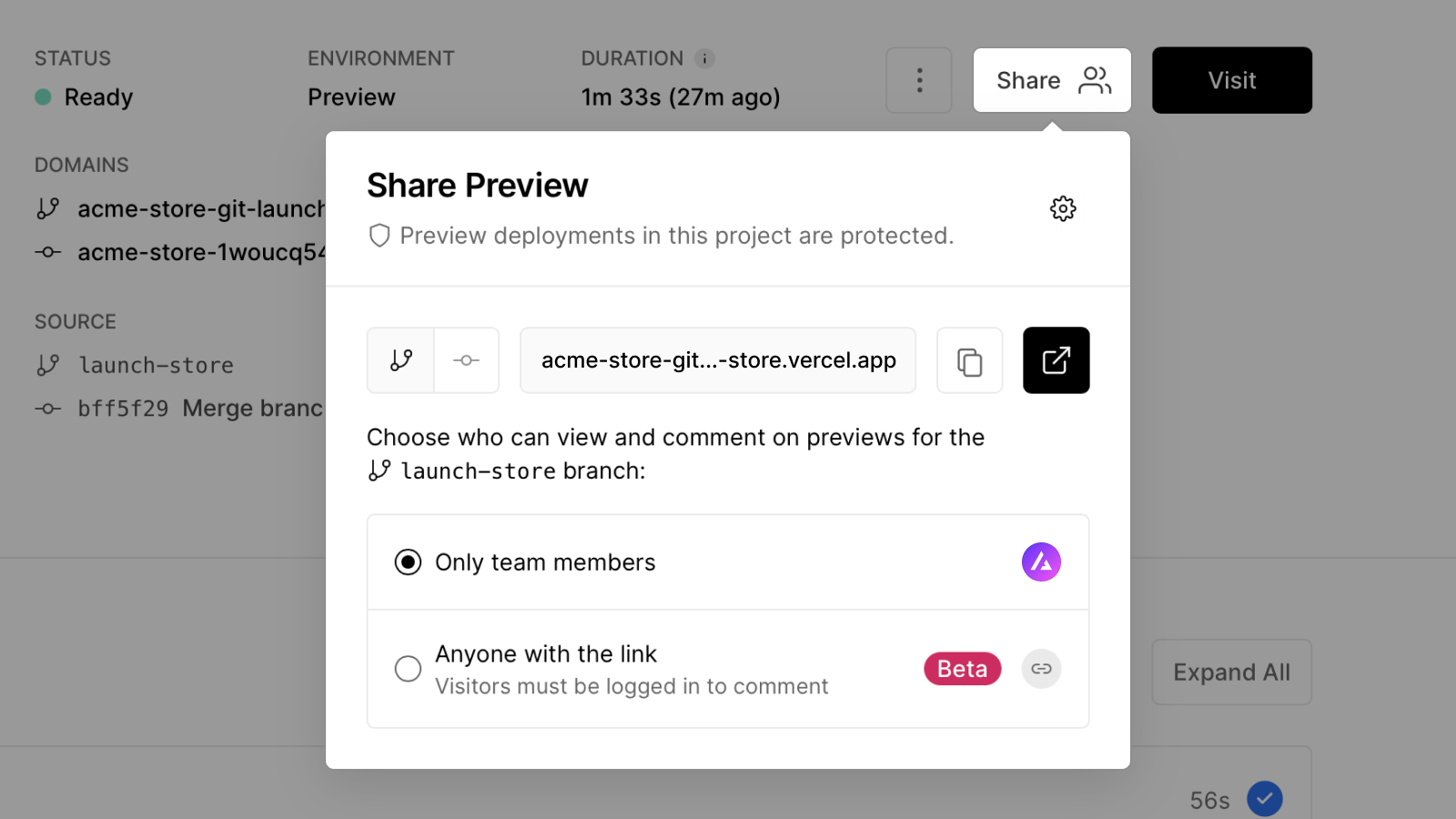 Protected Preview Deployments available on all plans - Vercel
